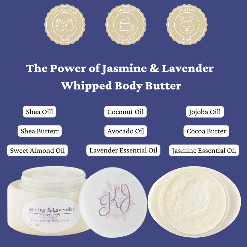 Jasmine & Lavender Whipped Body Butter – Natural, Dual-Use Moisturizer ...